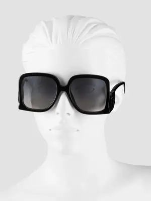 Gucci 58mm Rectangular Sunglasses - Black