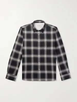 Officine Générale Benoit Checked Cotton-flannel Shirt - Gray