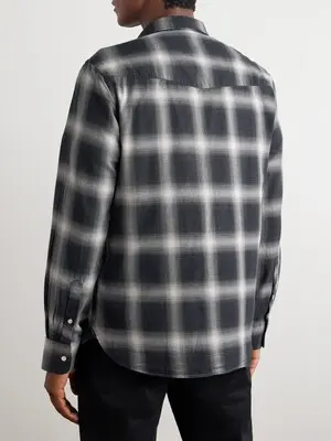 Officine Générale Benoit Checked Cotton-flannel Shirt - Gray