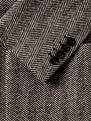 Officine Générale Leon Double-breasted Herringbone Cashmere Blazer - Brown