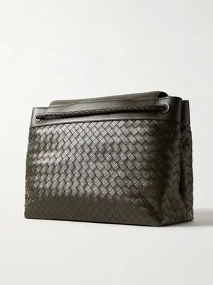Bottega Veneta Andiamo Intrecciato Leather Messenger Bag
