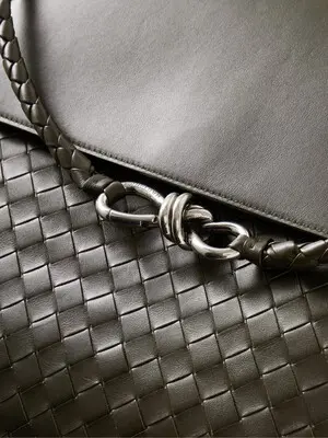Bottega Veneta Andiamo Intrecciato Leather Messenger Bag