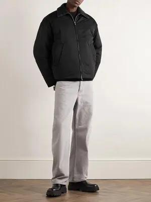 Bottega Veneta Intrecciato Leather-trimmed Down Jacket - Black