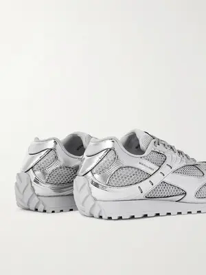 Bottega Veneta Orbit Metallic Rubber And Mesh Sneakers