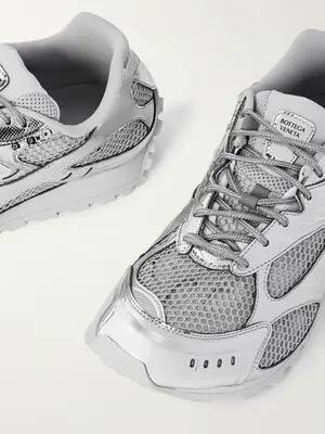 Bottega Veneta Orbit Metallic Rubber And Mesh Sneakers
