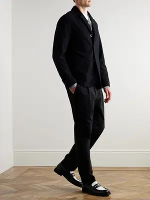 Mr P. Daniel Tapered Pleated Organic Cotton-blend Moleskin Trousers