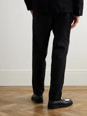 Mr P. Daniel Tapered Pleated Organic Cotton-blend Moleskin Trousers