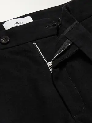 Mr P. Daniel Tapered Pleated Organic Cotton-blend Moleskin Trousers
