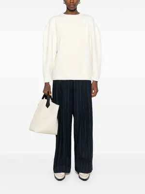 Max Mara Wool-cashmere Blend Crewneck Sweater - White