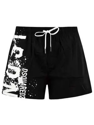 Dsquared2 Printed Swim Shorts - Black