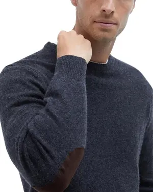 Barbour Elbow Patch Crewneck Sweater - Charcoal