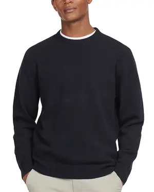 Barbour Elbow Patch Crewneck Sweater - Navy