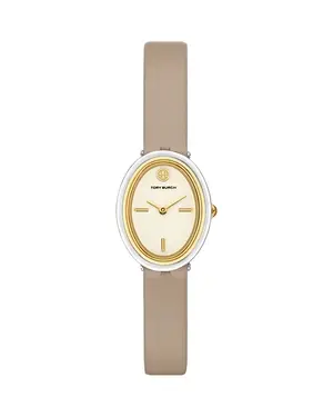Tory Burch The Oval Watch, 28mm - Cream/gray