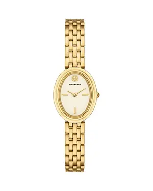 Tory Burch The Oval Watch, 28mm - Cream/gold