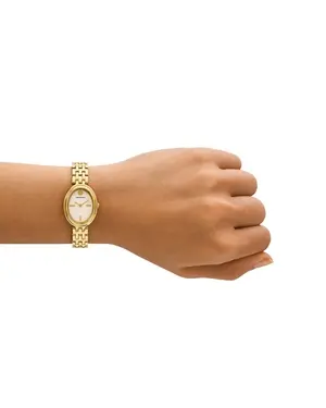 Tory Burch The Oval Watch, 28mm - Cream/gold