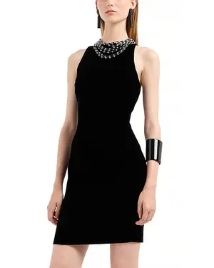 Emporio Armani Velvet Strap Back Dress