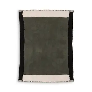 Barefoot Dreams Cozychic Color Block Throw - Khaki Green Multi