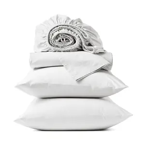 COYUCHI Refined Percale Sheet Set, Queen White
