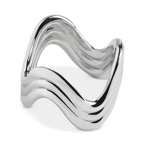 L'Objet Tone Ripple Napkin Rings, Set Of 4 - Platinum