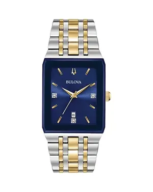 Bulova Modern Quadra Watch - Blue/two-tone