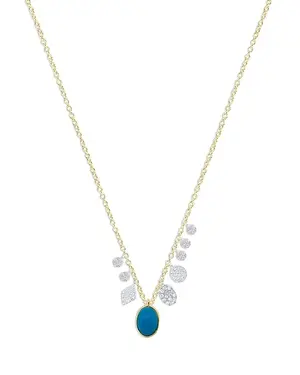 Meira T 14k Gold Turquoise And Diamond Dangle Pendant Necklace - Blue/two-tone