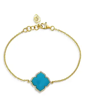 Piranesi Capri Fiore Bracelet In 18k Yellow Gold With Turquoise And Diamonds - Blue/gold