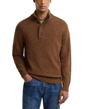 Barbour Elbow Patch Mock Neck Sweater - Bracken