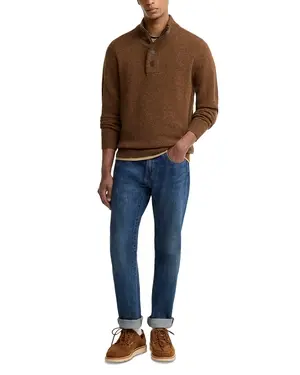 Barbour Elbow Patch Mock Neck Sweater - Bracken
