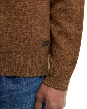Barbour Elbow Patch Mock Neck Sweater - Bracken