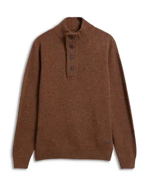 Barbour Elbow Patch Mock Neck Sweater - Bracken
