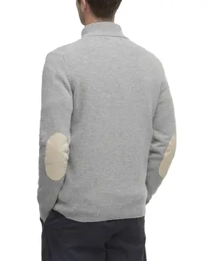 Barbour Elbow Patch Mock Neck Sweater - Stone