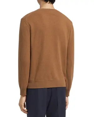 Zegna Oasi Cashmere Crewneck Sweater - Dark Beige