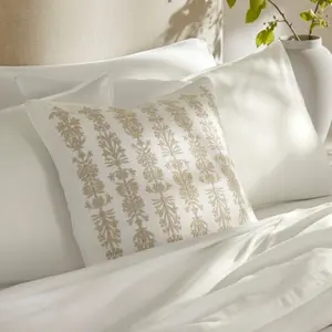 BOLL & BRANCH Linen Floral Reed Decorative Pillow With Insert, 20 X 20