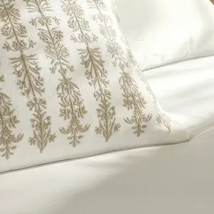 BOLL & BRANCH Linen Floral Reed Decorative Pillow With Insert, 20 X 20