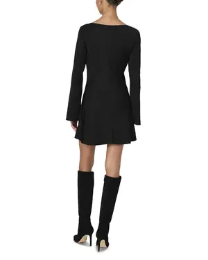 French Connection Ennis Satin Bell Sleeve Mini Dress