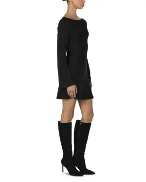 French Connection Ennis Satin Bell Sleeve Mini Dress