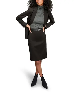 M.M.LAFLEUR Cobble Hill Washable Wool Twill Skirt