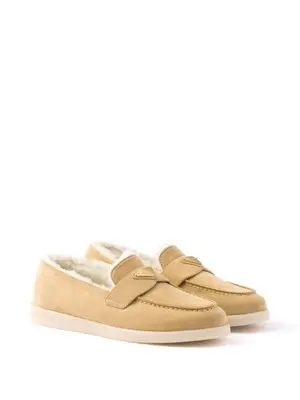 Prada Triangle-logo Loafers - Neutrals