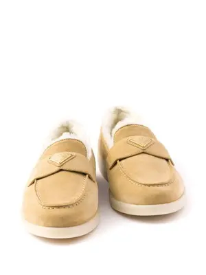 Prada Triangle-logo Loafers - Neutrals