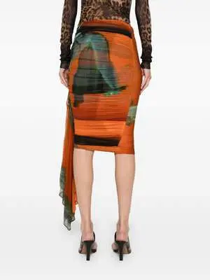 MUGLER Archive-print Ruched Skirt
