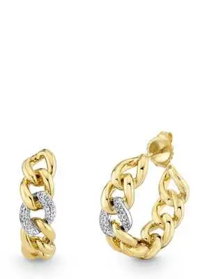 SYDNEY EVAN 14kt Yellow Diamond Hoop Earrings - Gold