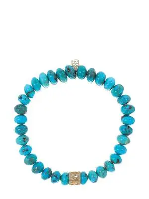 SYDNEY EVAN 14kt Yellow Gold Turquoise And Diamond Bracelet - Blue