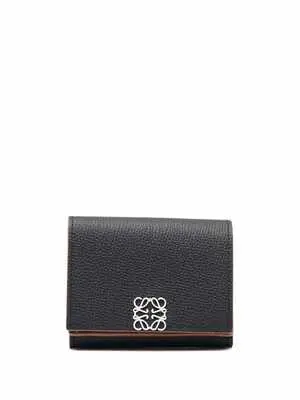 Loewe Anagram Trifold 6 Cc Wallet - Black
