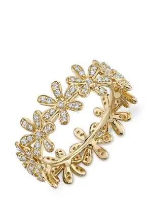 SYDNEY EVAN 14kt Yellow Diamond Daisy Eternity Ring - Gold