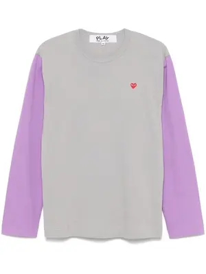 Play Comme Des Garcon Heart-patch T-shirt - Grey