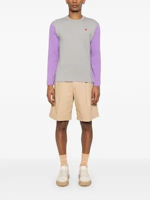 Play Comme Des Garcon Heart-patch T-shirt - Grey