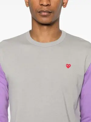 Play Comme Des Garcon Heart-patch T-shirt - Grey