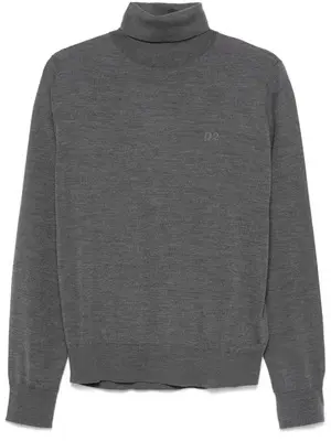 Dsquared2 Logo-embroidered Turtleneck Sweater - Grey