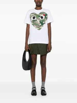 Play Comme Des Garcon Camouflage Heart-print T-shirt