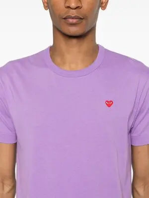 Play Comme Des Garcon Heart Patch T-shirt - Purple